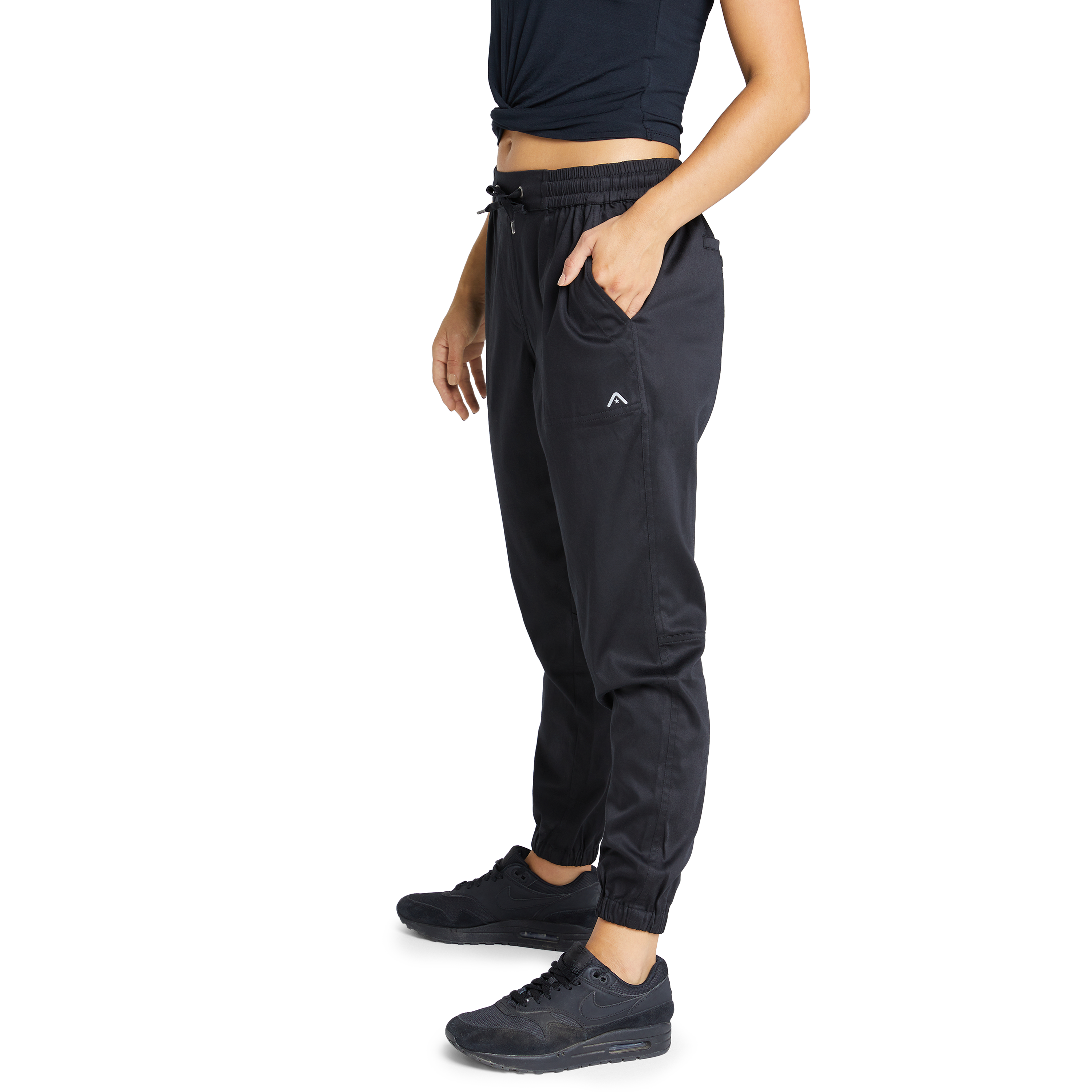 Black Woven Drawstring Pant | Women's Bottom | Rockwear AU