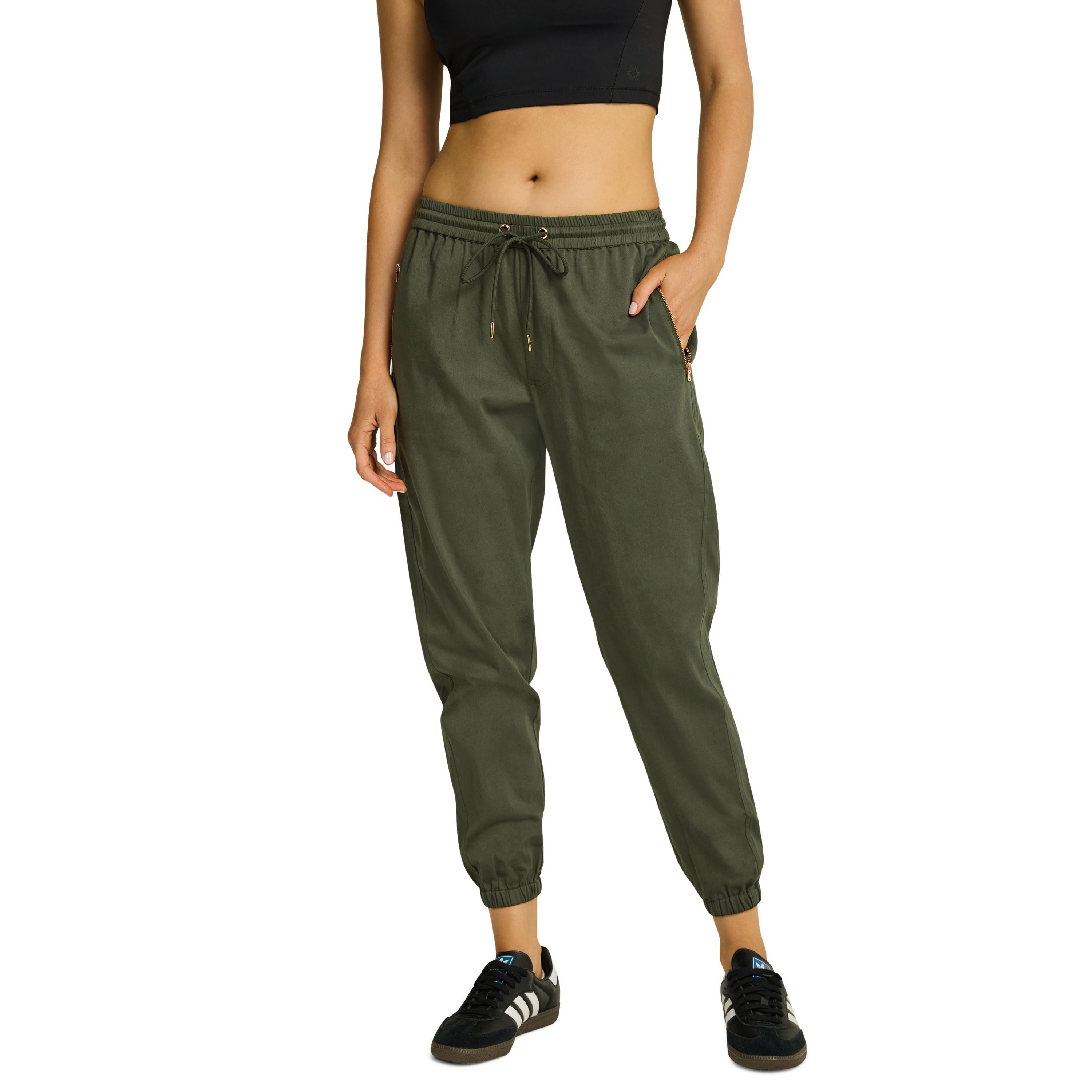Black Woven Drawstring Pants | Women's Bottom | Rockwear AU