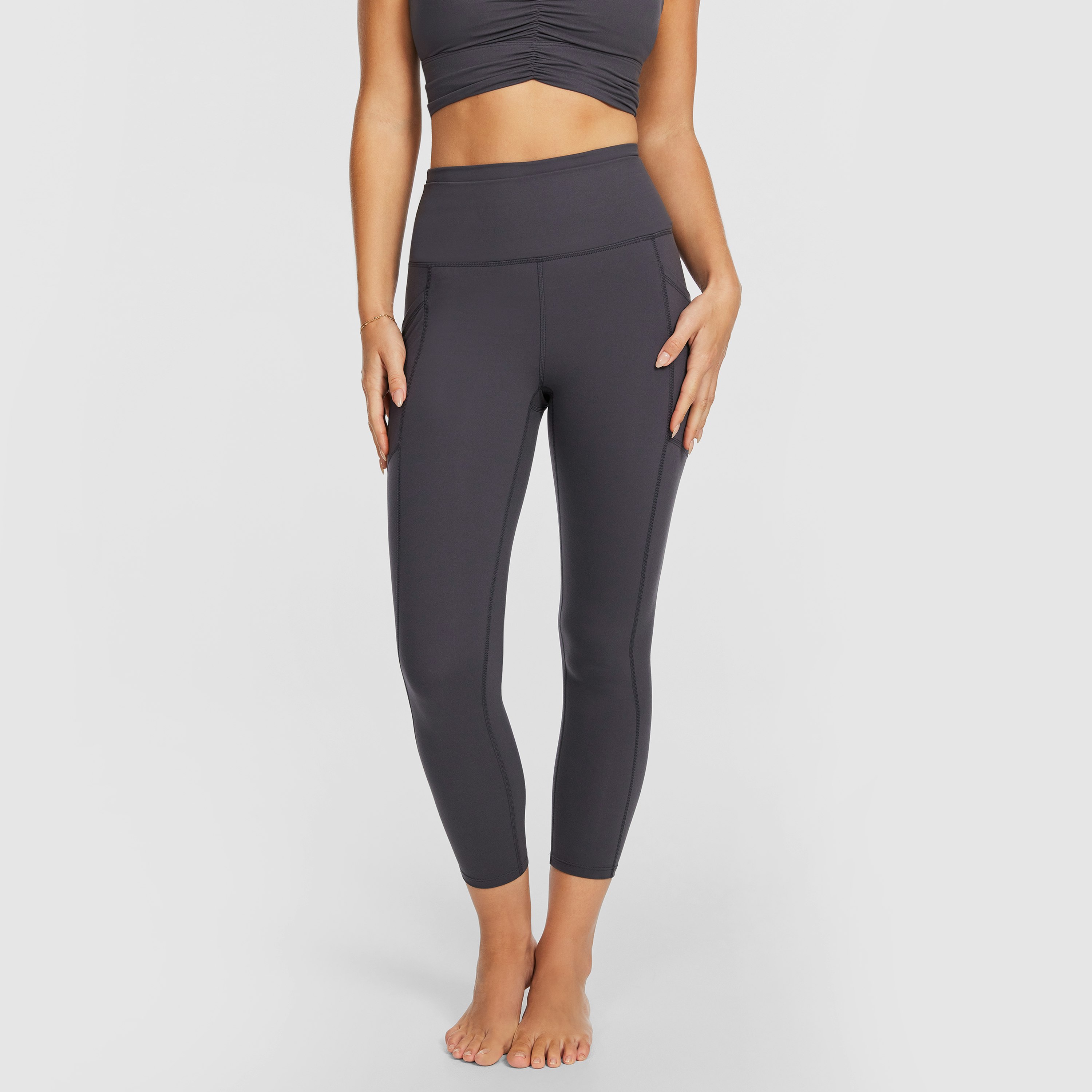 Pewter Prana Luxesoft Ankle Grazer Pocket Tight | Women's Bottom | Rockwear AU