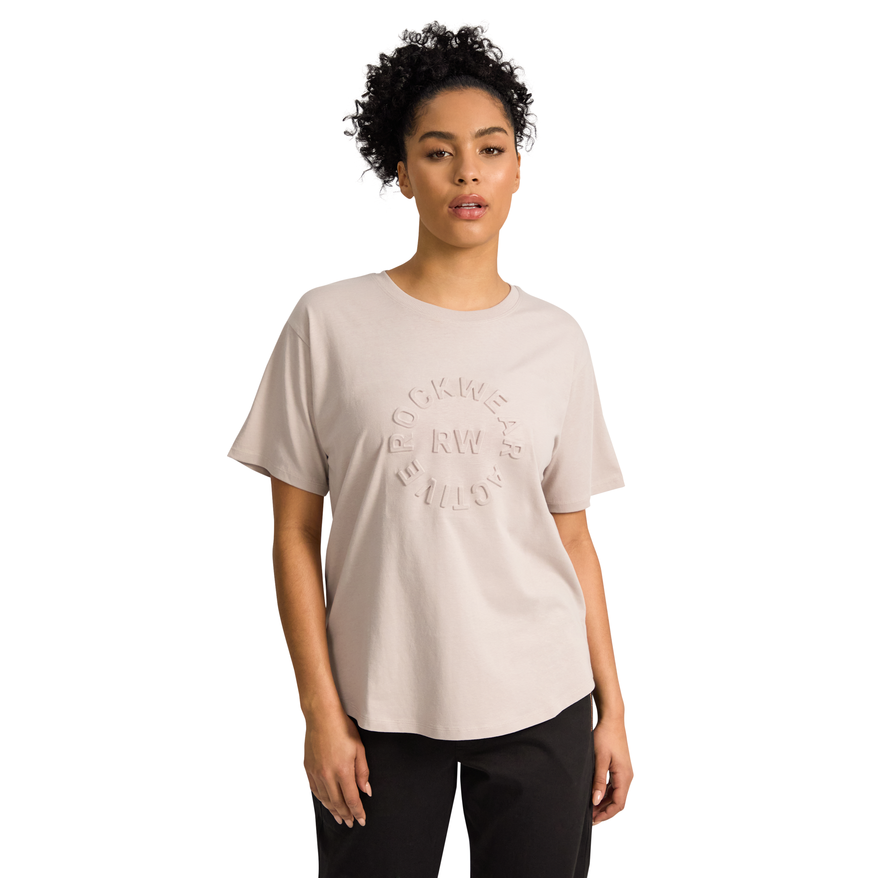 Dark Jacaranda Embossed Boyfriend Tee | Women's Tops | Rockwear AU
