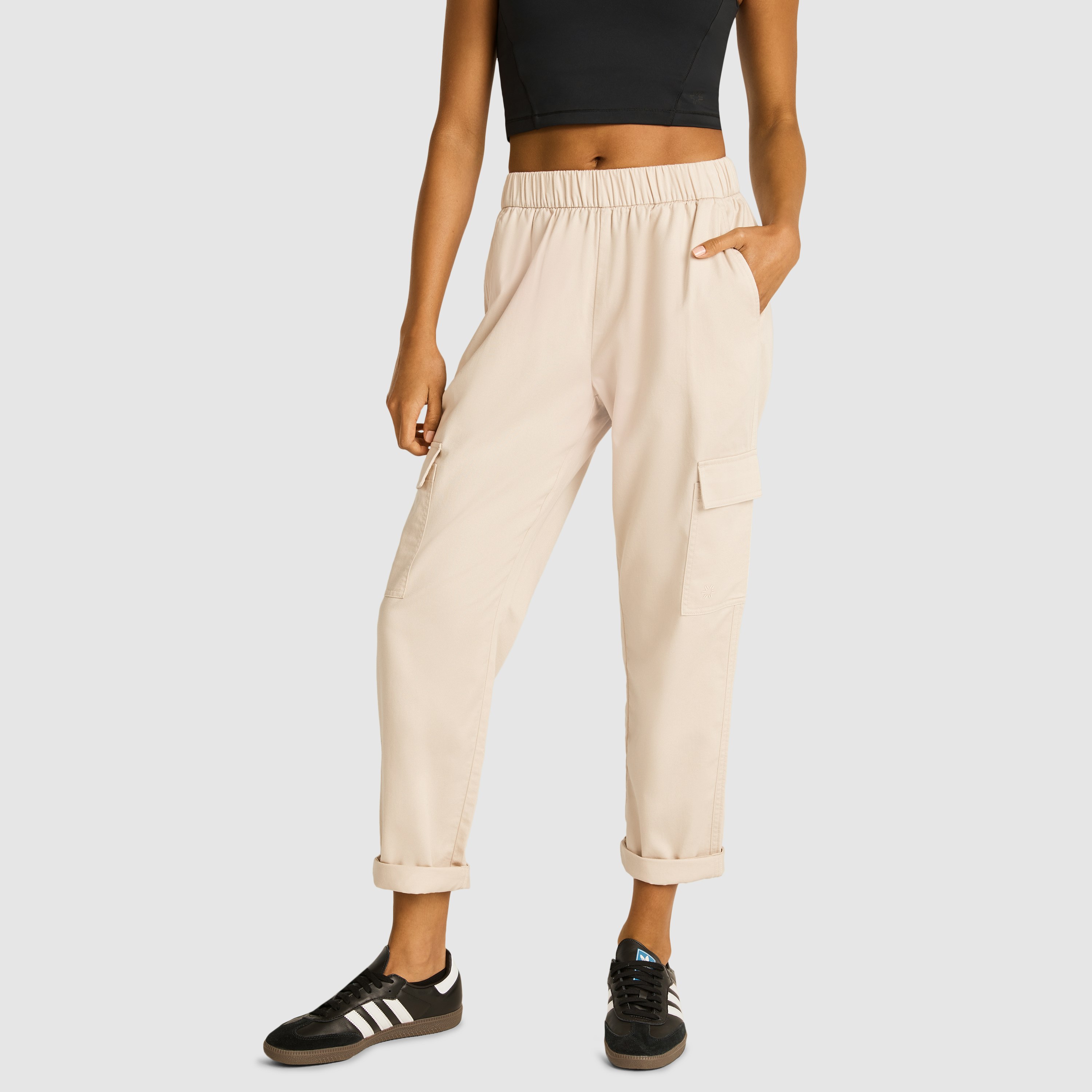 Oatmeal Solid City Cargo Pants | Women's Bottom | Rockwear AU