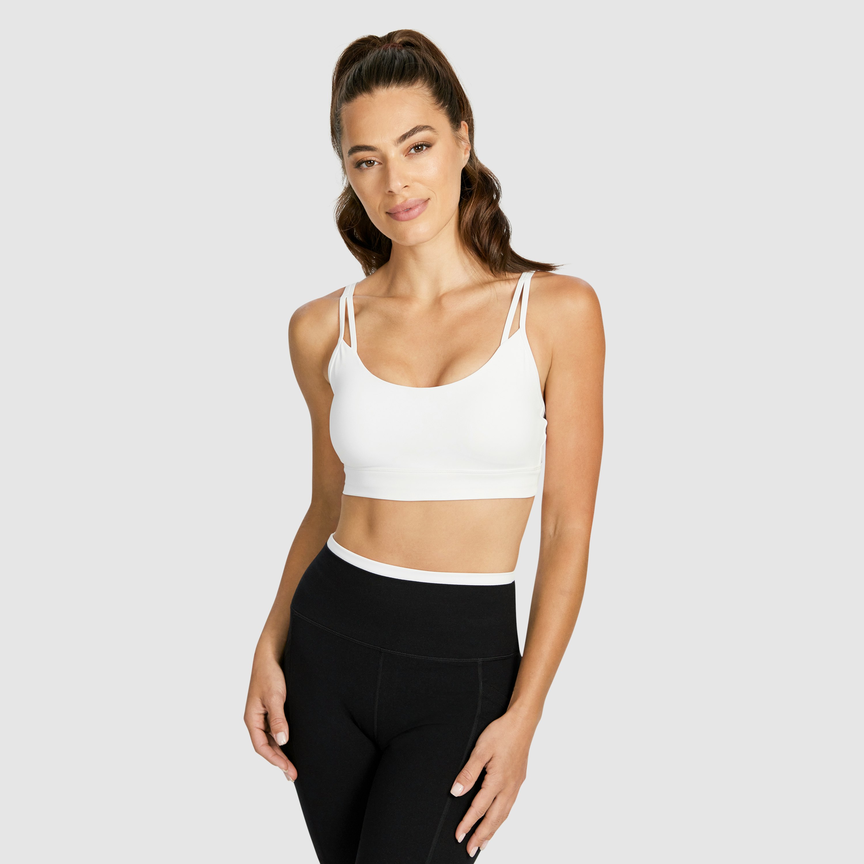 White Low Impact Keyhole Sports Bra | Women's Tops | Rockwear AU