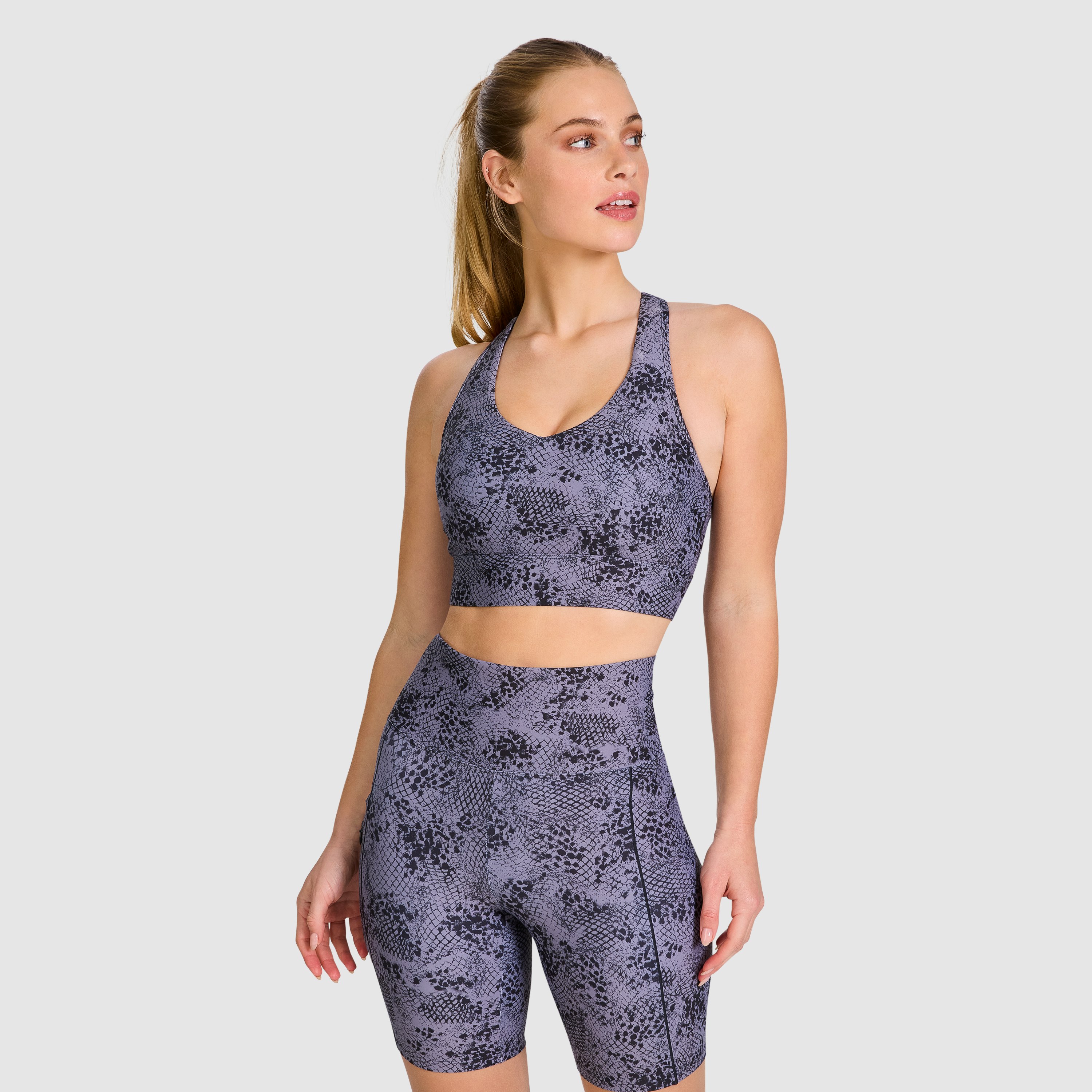 Grey Snake High Impact Sports Bra | Women's Tops | Rockwear AU