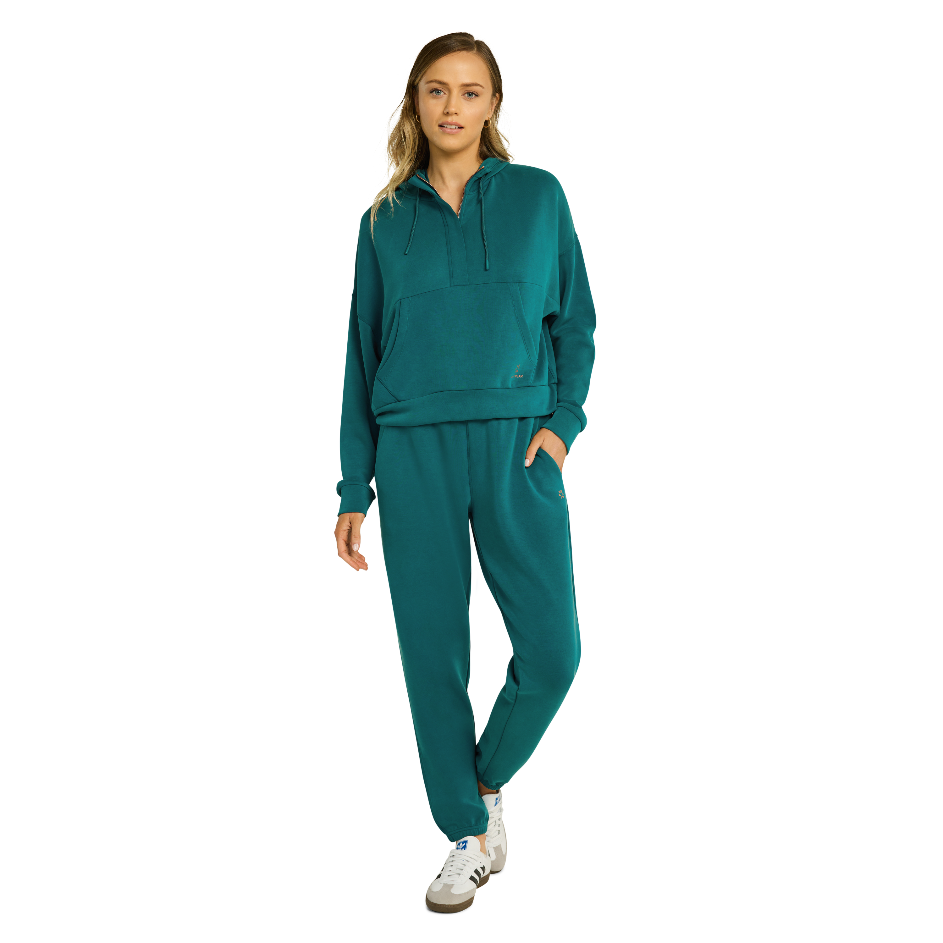 Light Teal Travel Half Zip Hoodie | Women's Tops | Rockwear AU