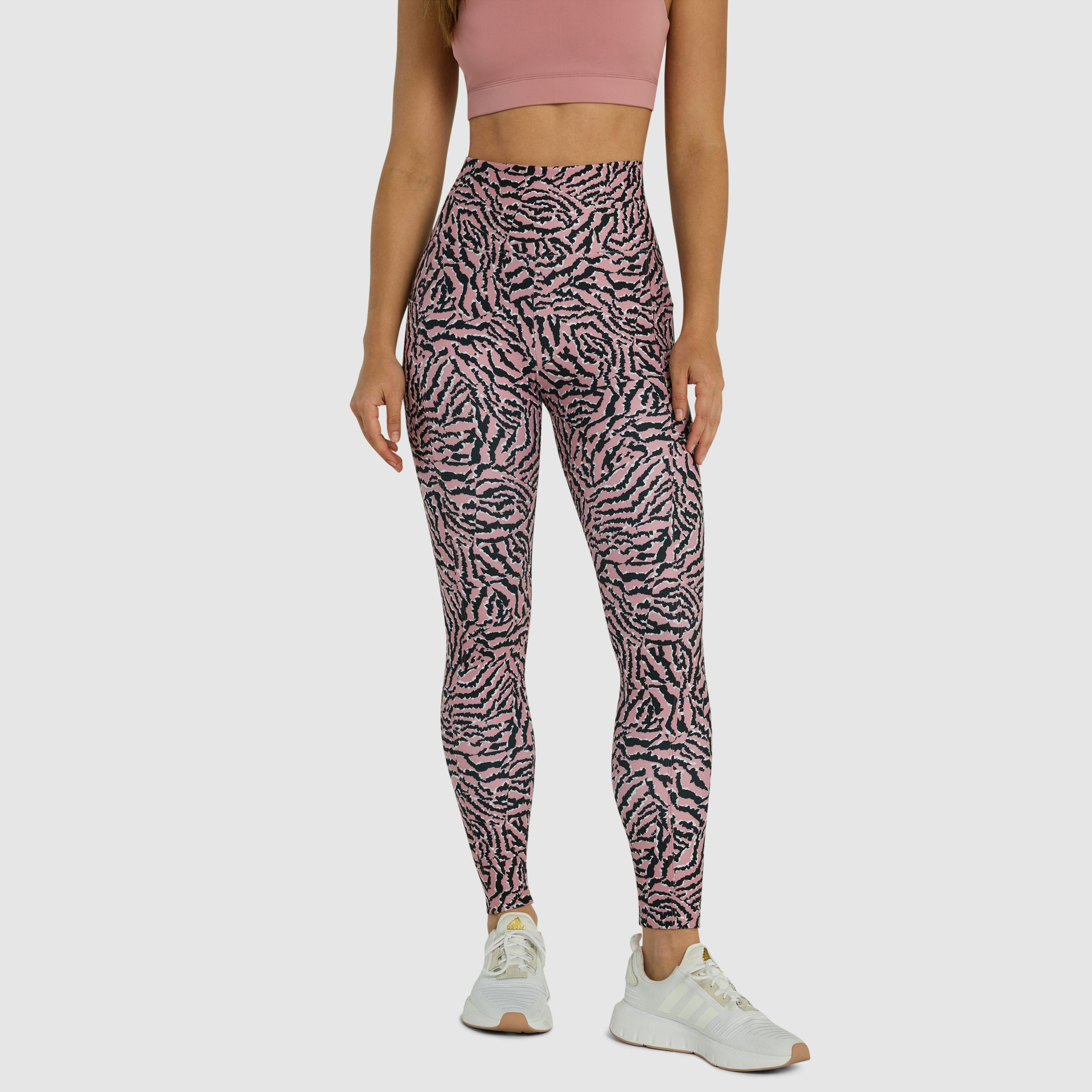 Rose Abstract High Rise Pocket Full Length Tights | Women's Bottom ...