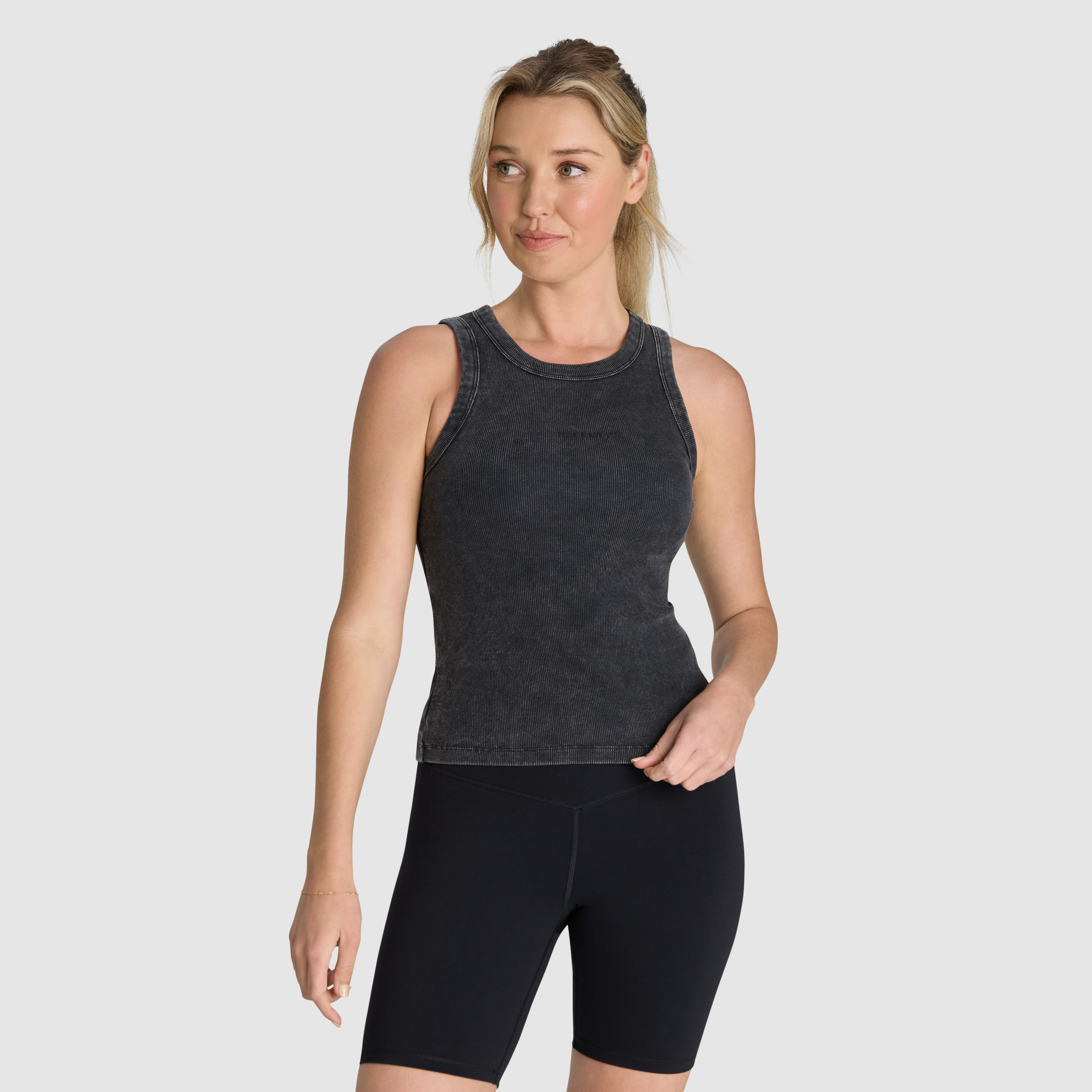 Black Acid Fitted Rib Tank | Women's Tops | Rockwear AU