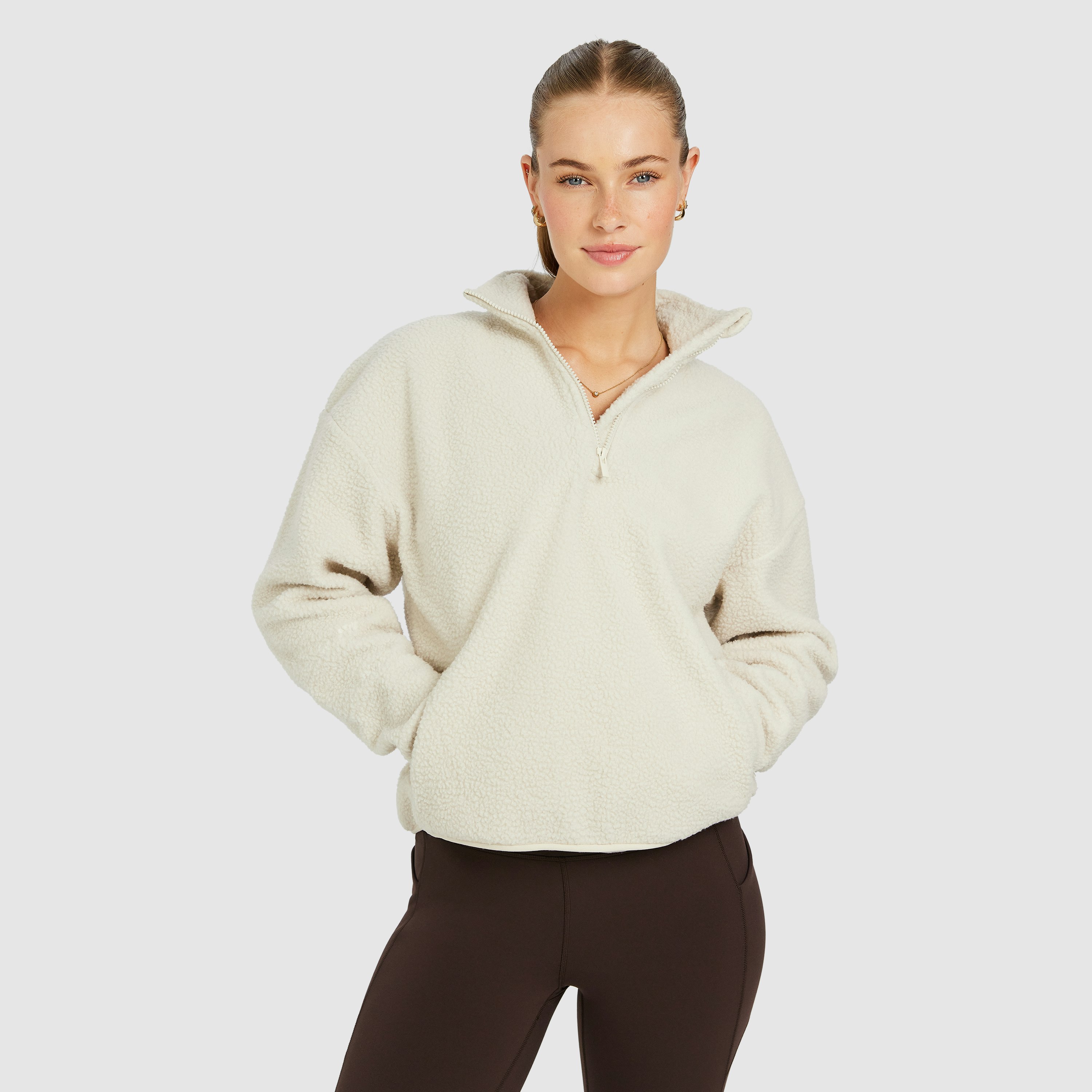 Sand Sherpa Half Zip | Women's Tops | Rockwear AU