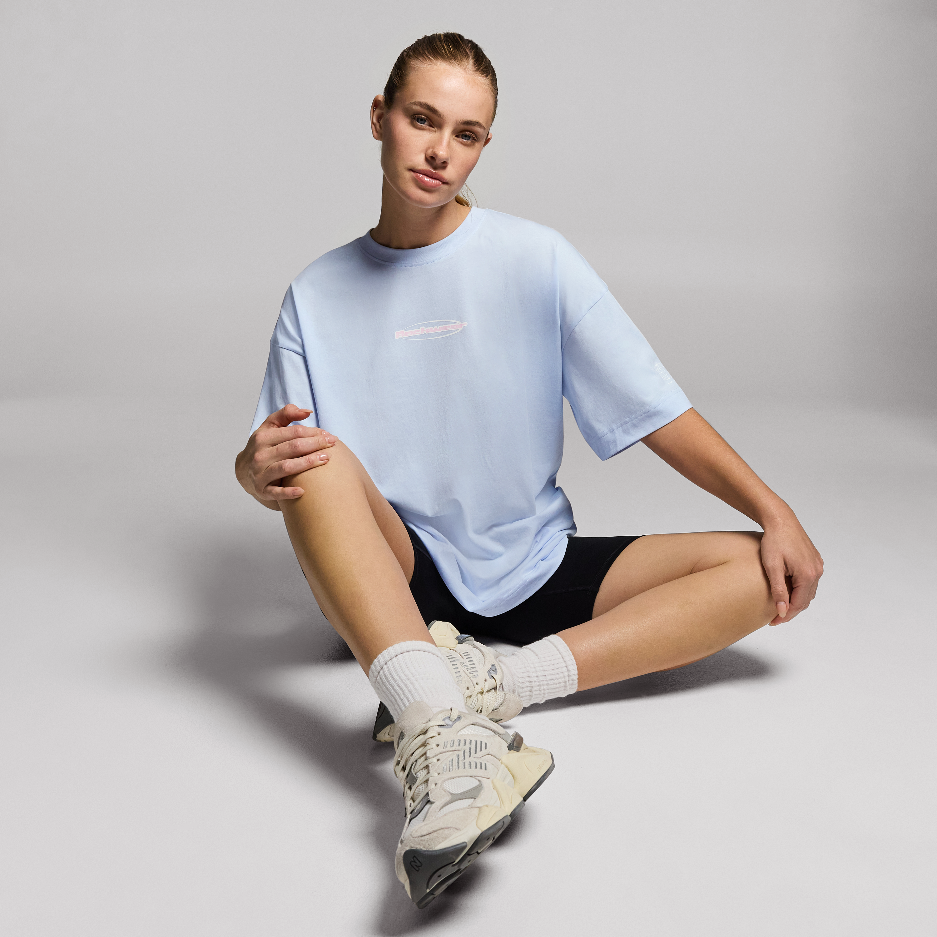 Light Sky Blue Baggy Fit Tee | Women's Tops | Rockwear AU