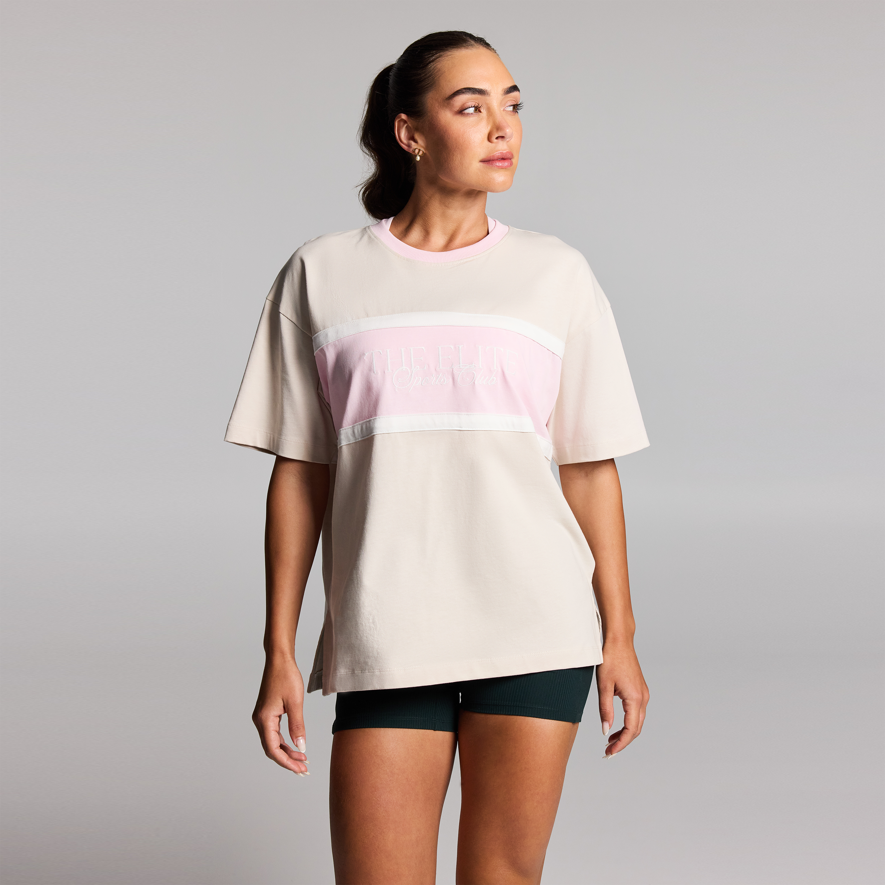 Alabaster Blocked Loose Fit Tee | Women's Tops | Rockwear AU